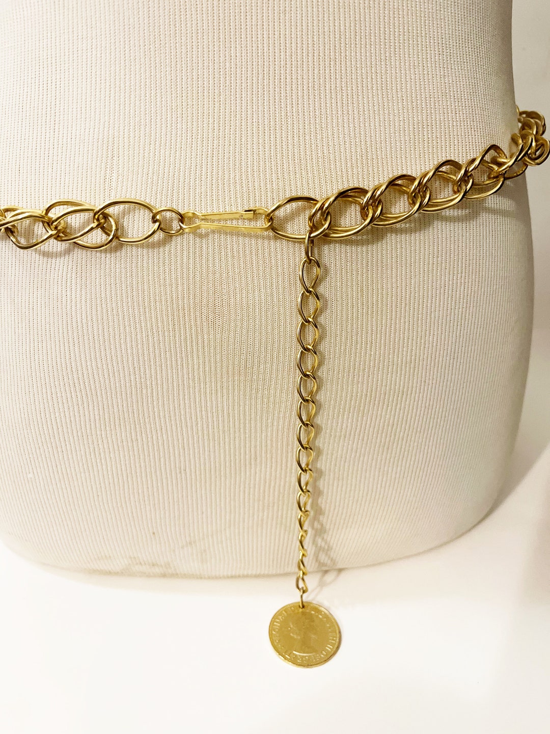 Vintage Double Chainlink Gold Belt Vintage Belt Retro Belt Vtg 1990s ...