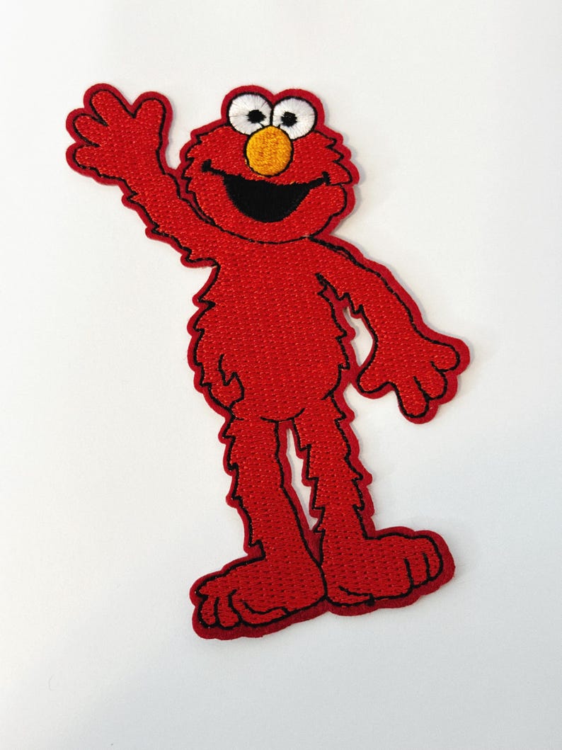 Elmo Patch Full Body Elmo Iron on Patch Red Cartoon Character ...