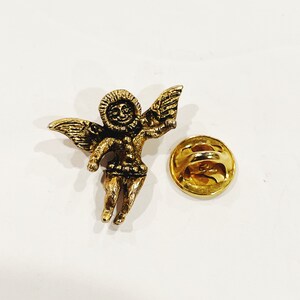 Vintage Angel Pin Angel Wings Elf Pin Pinback Button Mystical Creature ...