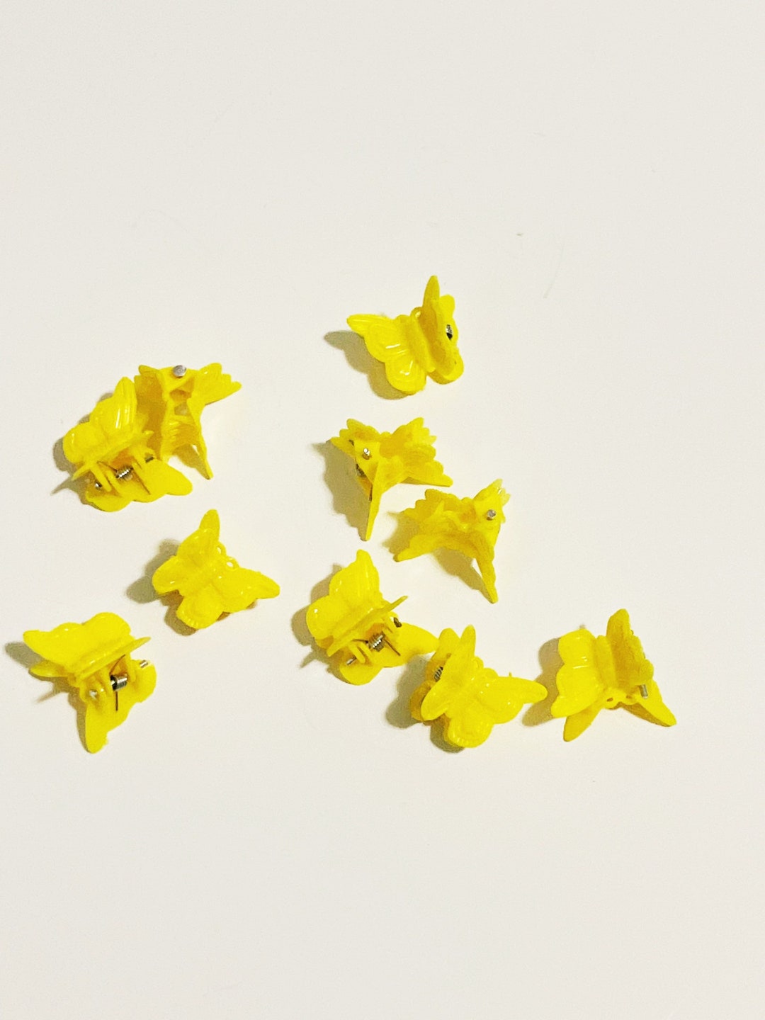 Bright Yellow Butterfly Hair Clips Hair Accessories Set of 10 Butterfly ...