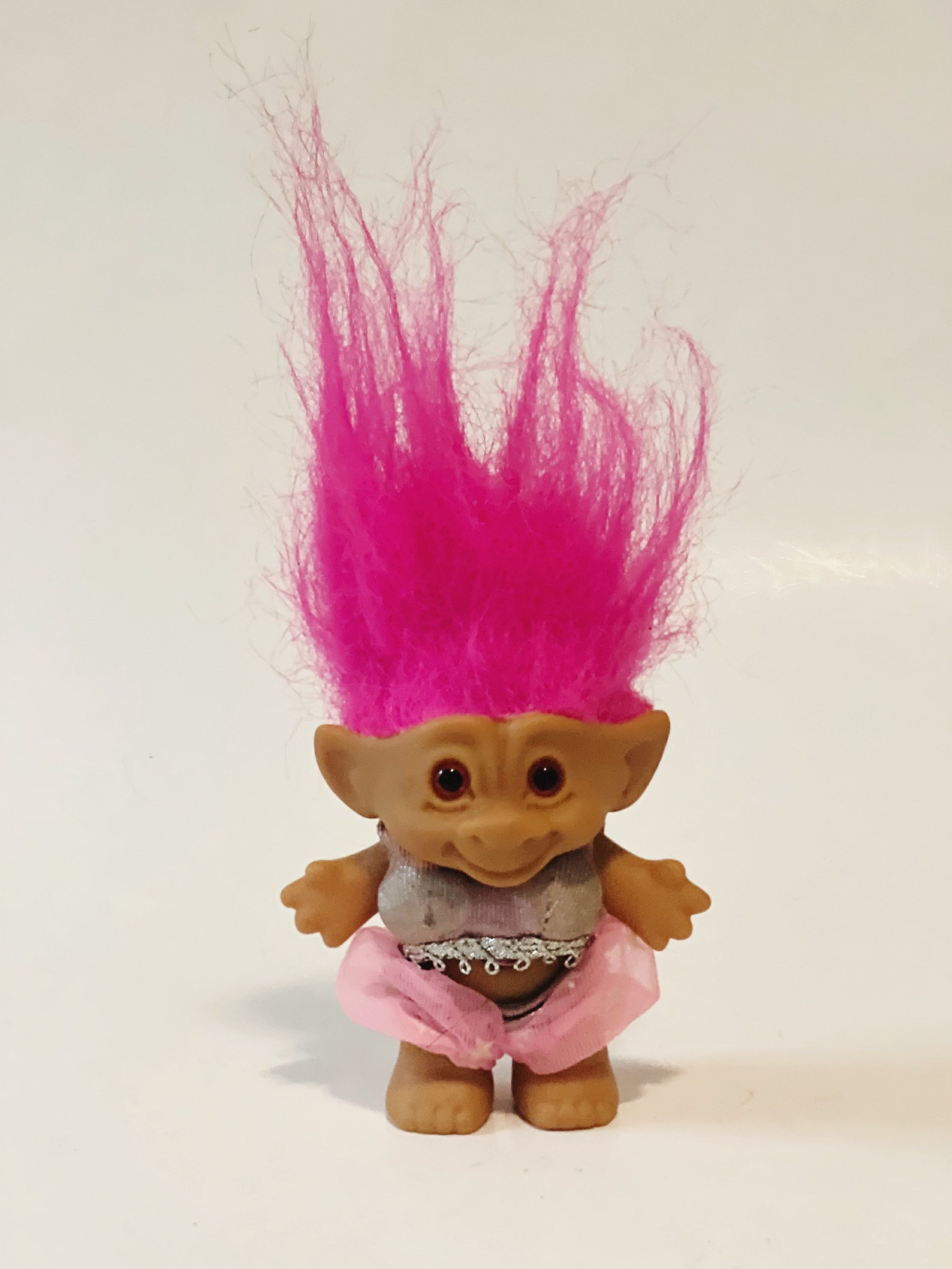 Vintage Neon Pink Hair Troll Doll Belly Dancing Troll Pink Jewel ...