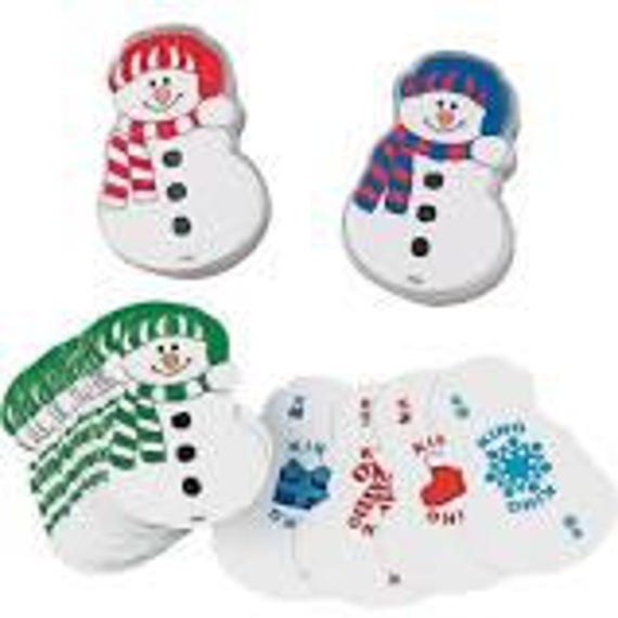 Snowman Playing Cards Christmas Deck of Snowmen Shaped Cards | Etsy