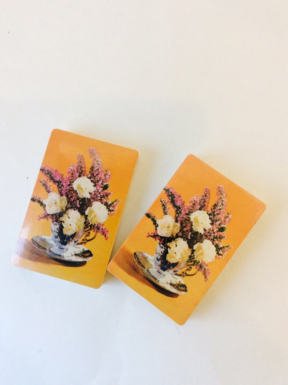 Illustrated Floral Playing Cards Complete Vintage Deck Vtg | Etsy