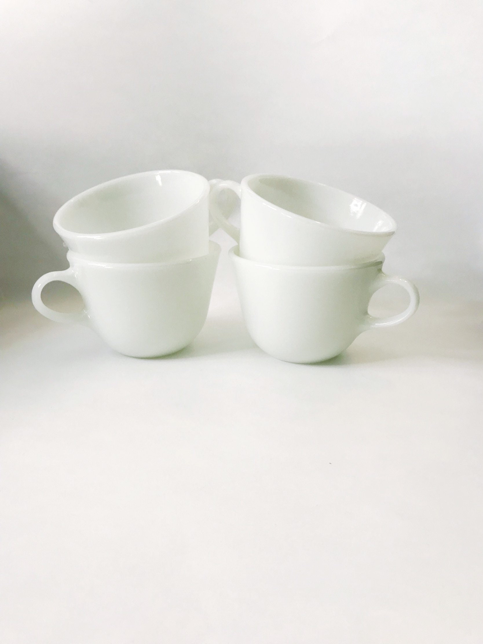 Vintage Pyrex Milk Glass Coffee Cups Set of 4 1970's 70s | Etsy
