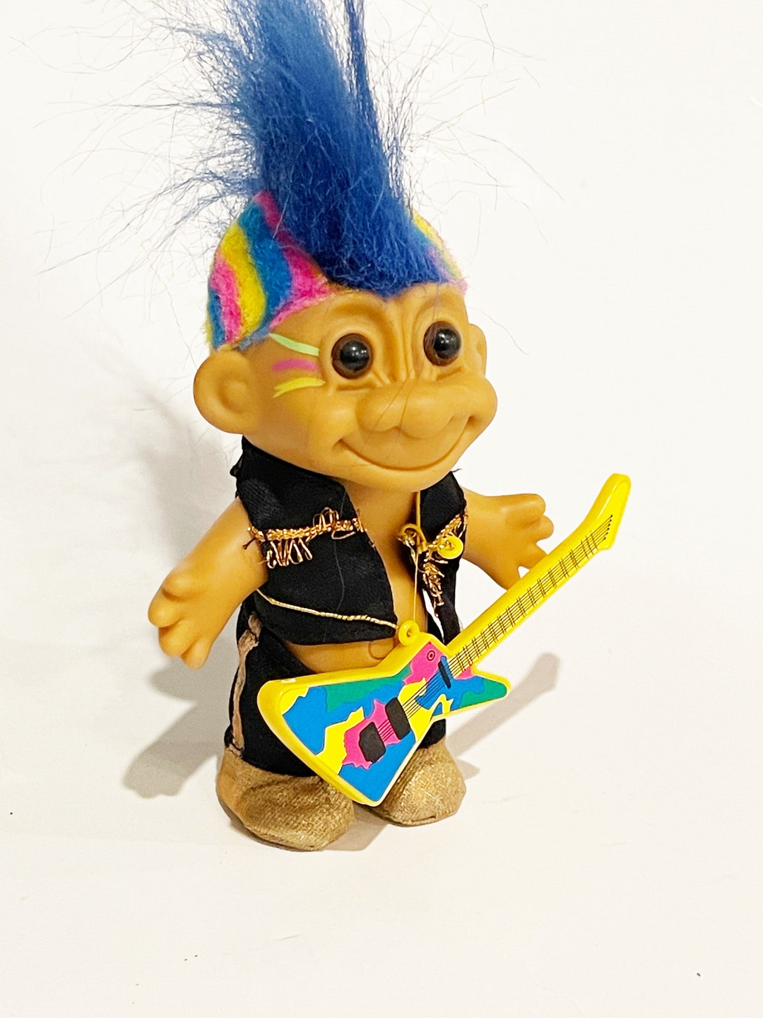 Russ Troll Doll Lucky Punk Rock Star Rainbow Mohawk Punk Rocker Troll ...