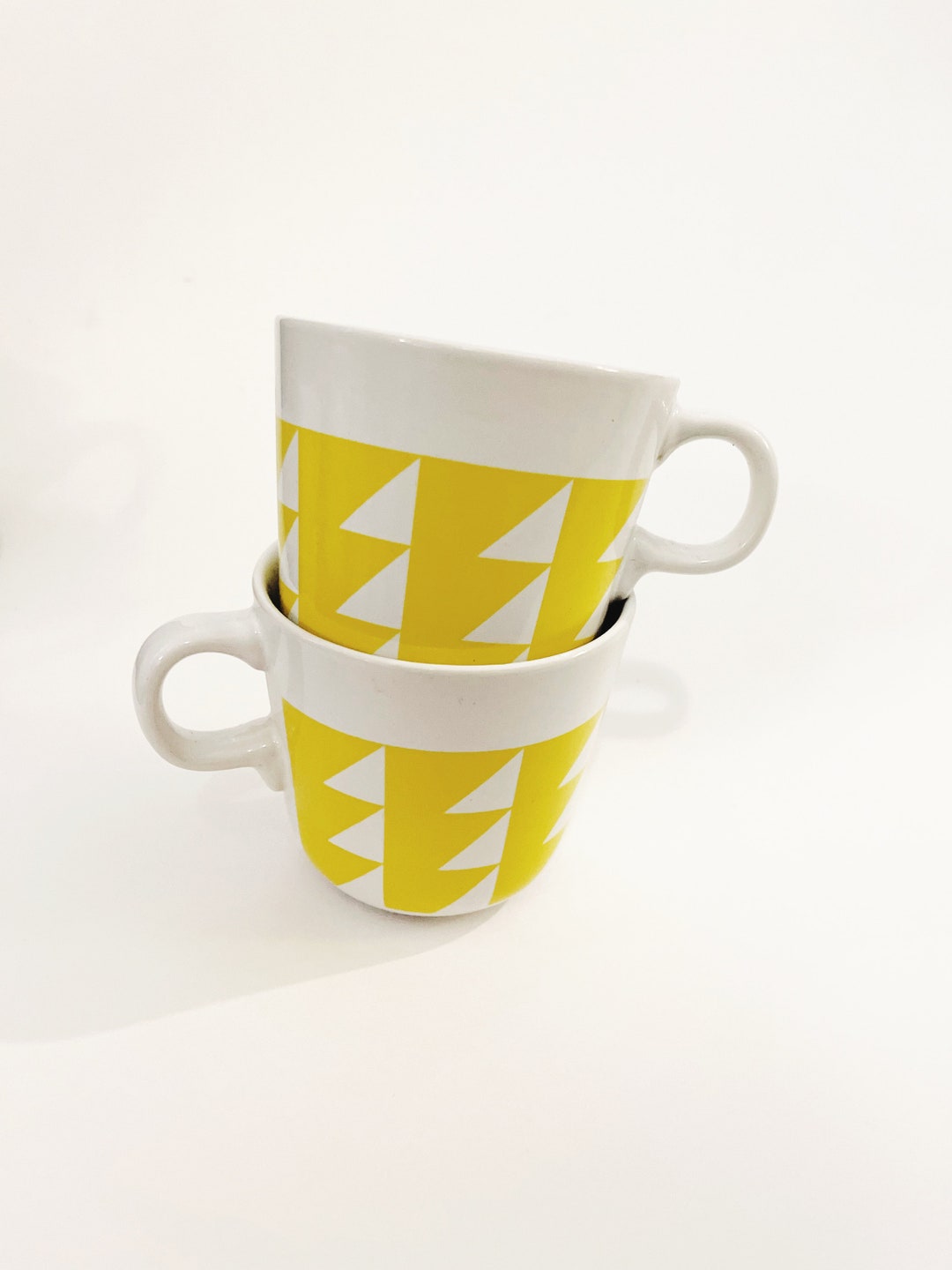 Bright Yellow Mug Set Retired Ikea Mugs Small Cups Vintage Ikea Cup ...