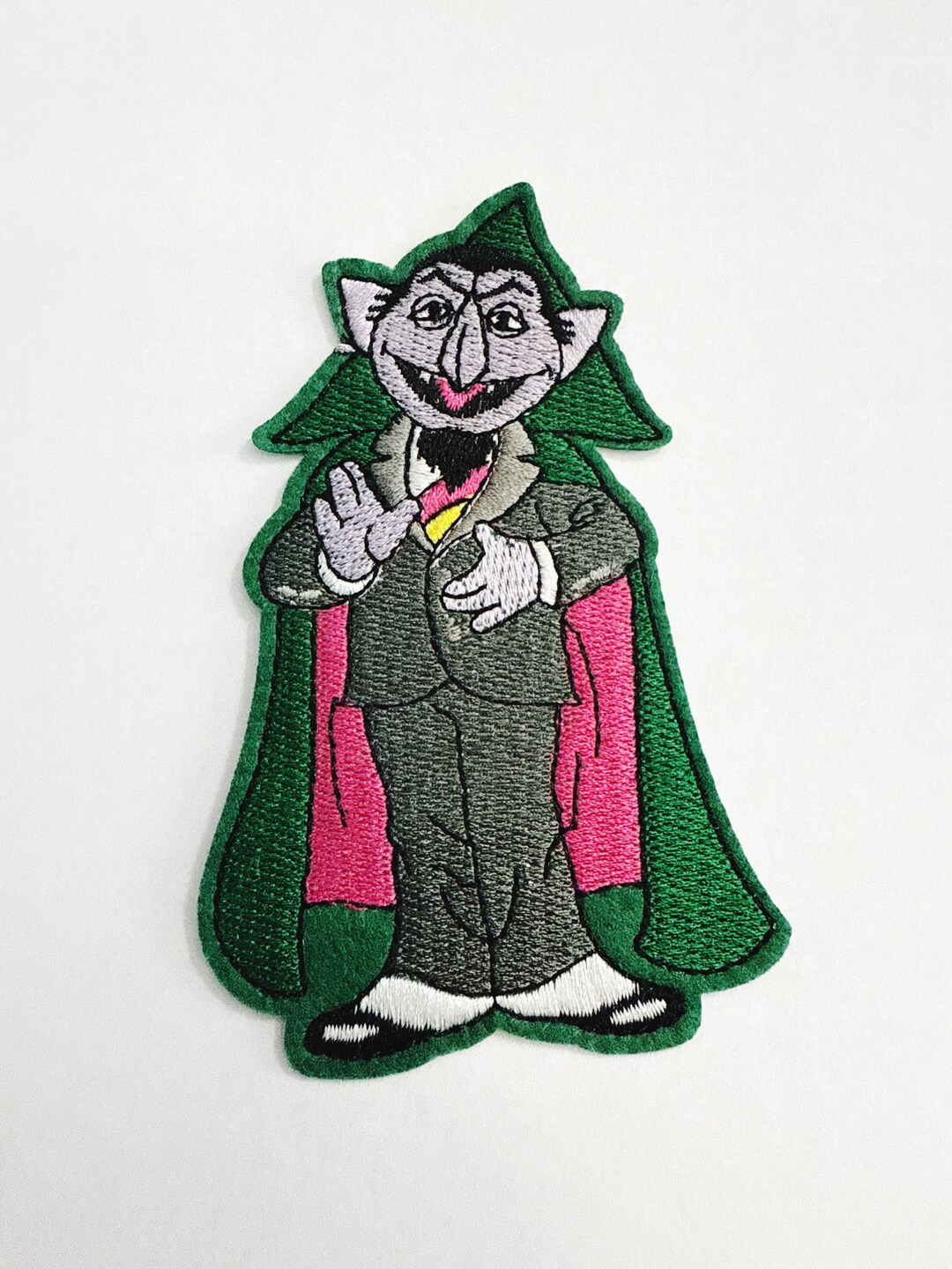 Dracula Cartoon Patch: Vampire Iron-on Applique, Retro Embroidered ...