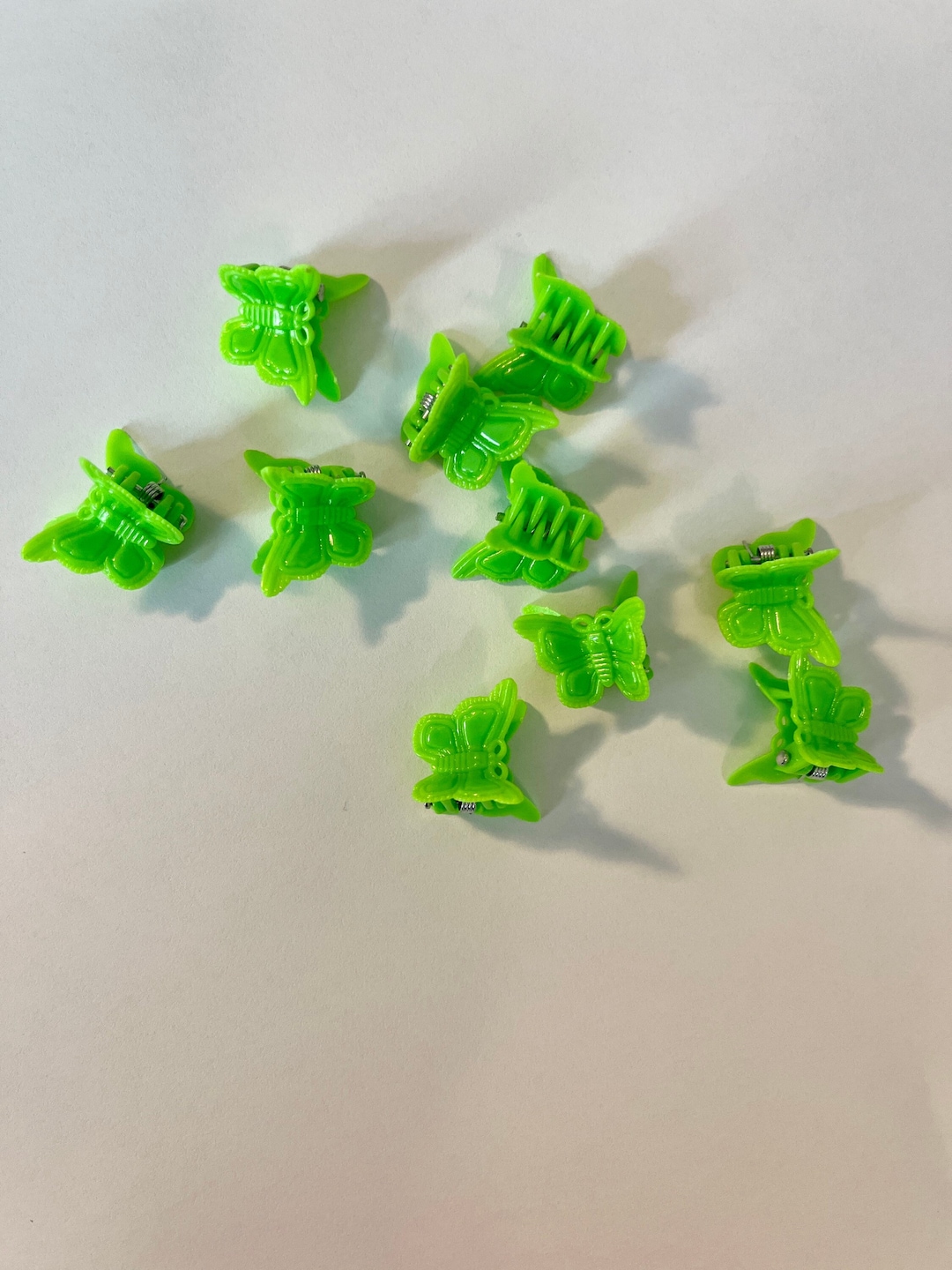 90s Style Butterfly Clips Bright Green Hair Clips Light Green ...