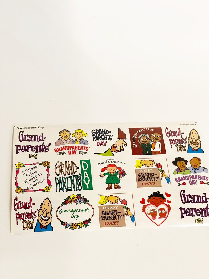 Vintage Grandparents Day Stickers: 1990s Celebration Scrapbooking - Etsy