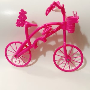 Barbie Doll Bicycle Barbie Pink Plastic Bike With Basket Barbie Pretty ...
