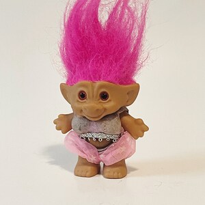Vintage Neon Pink Hair Troll Doll Belly Dancing Troll Pink Jewel ...