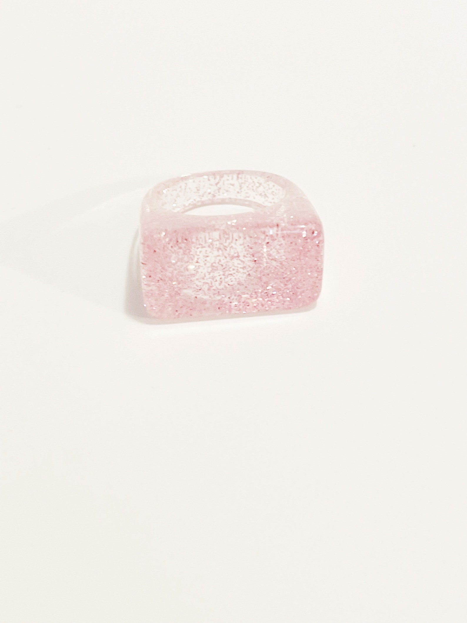 Pink Glitter Ring Lucite Bubble Retro Ring Plastic Ring - Etsy