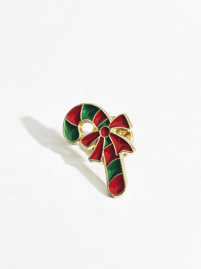 Candy Cane Enamel Pin: Christmas Holiday Lapel Pin (1 Inch) - Etsy