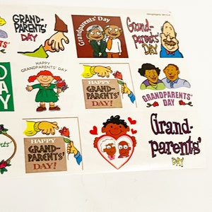 Grandparents Day Stickers Vintage Highlight National Grandparent's Day ...