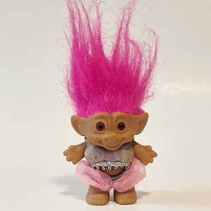 Vintage Neon Pink Hair Troll Doll Belly Dancing Troll Pink Jewel ...