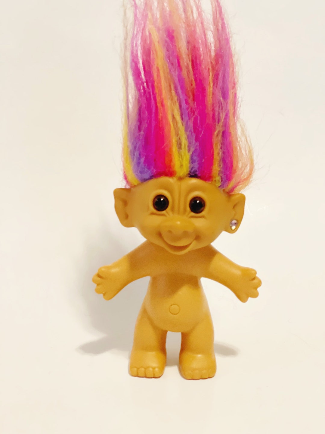 Vintage Rainbow Hair Troll Doll 1990s 1980s Retro Toys Good Luck Russ Troll Dolls Naked Troll