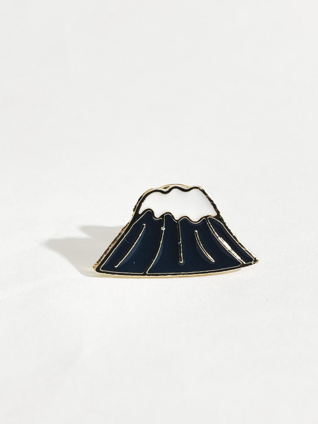 Volcano Pin Mountain Pin Snow Capped Mountain Pin Small Enamel Pin ...