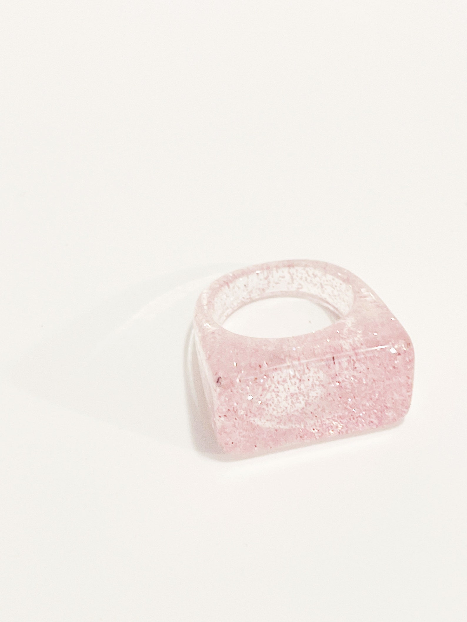 Pink Glitter Ring Lucite Bubble Retro Ring Plastic Ring - Etsy