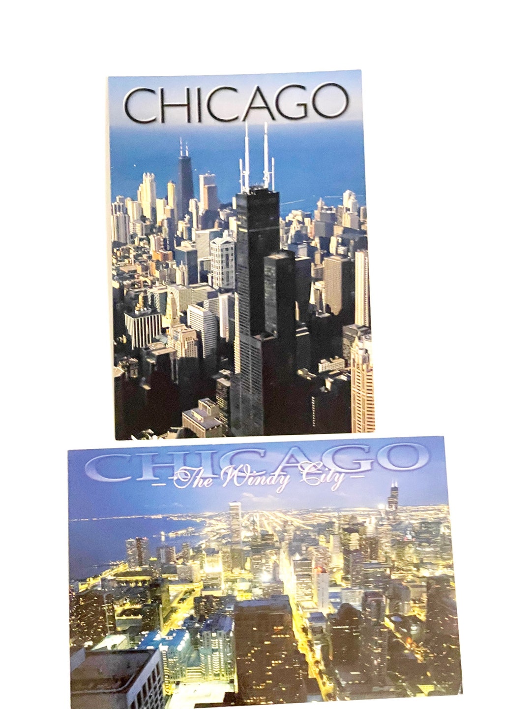 Vintage Chicago Postcard Skyline Aerial Souvenir Postcards Vtg Post ...