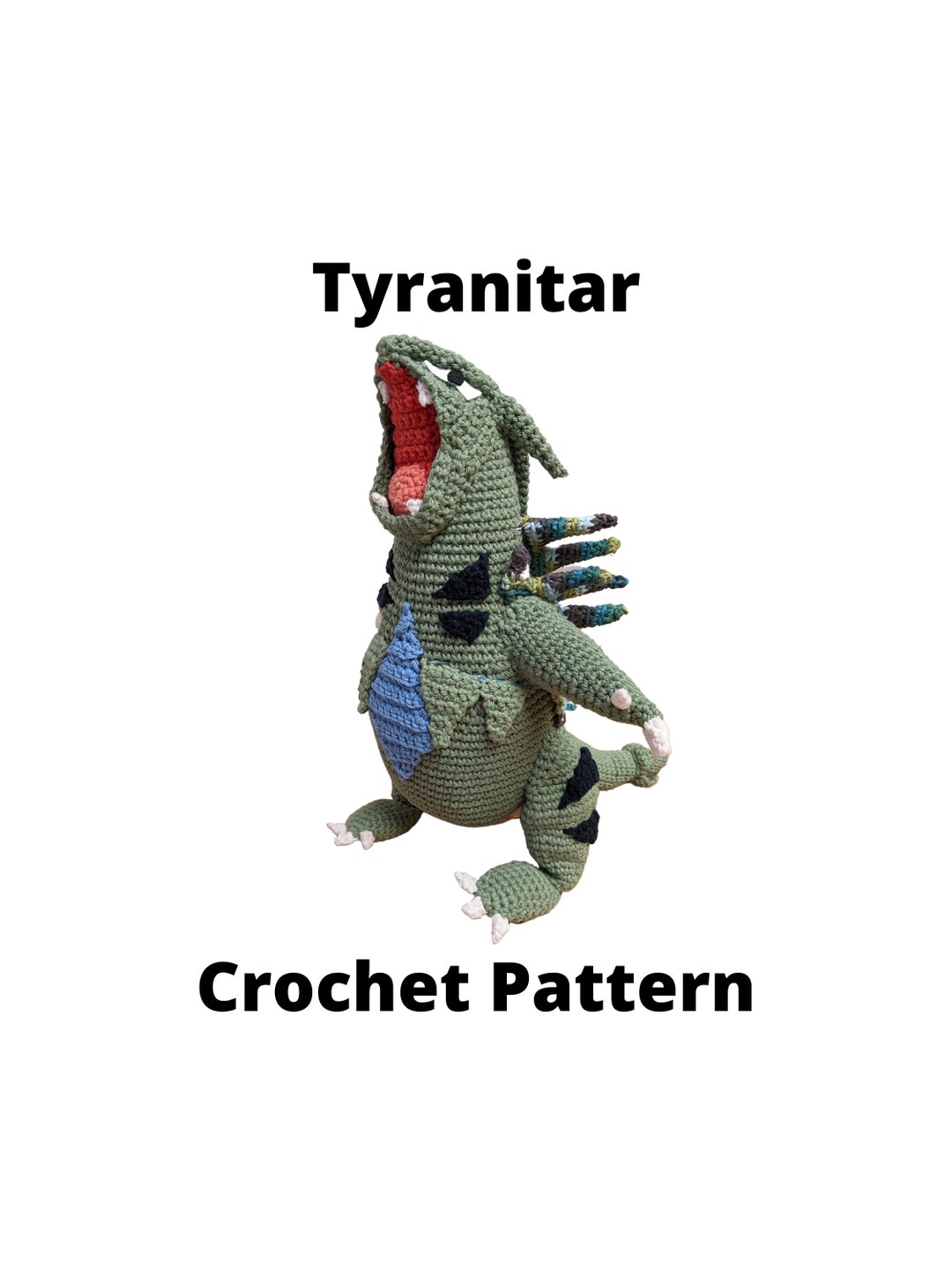 Pattern: Crochet Tyranitar Inspired Plushie - Etsy