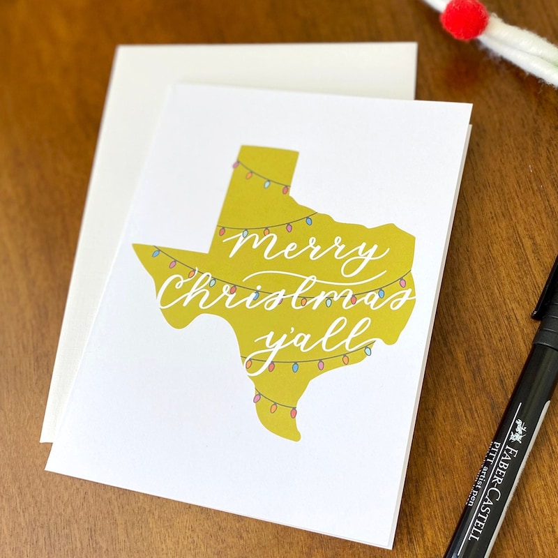 Texas Christmas Card - Etsy