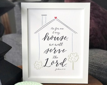 Bible Verse Printable, Scripture Print Joshua 24:15 as for Me and My ...