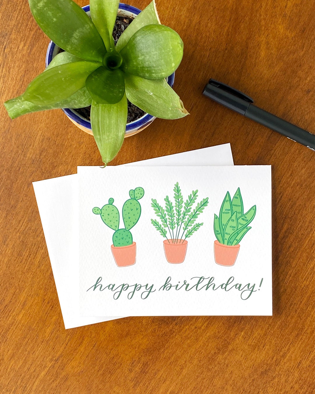 Plant Birthday Card, Fun Plant Greeting Cards, Botanical Greeting Cards ...