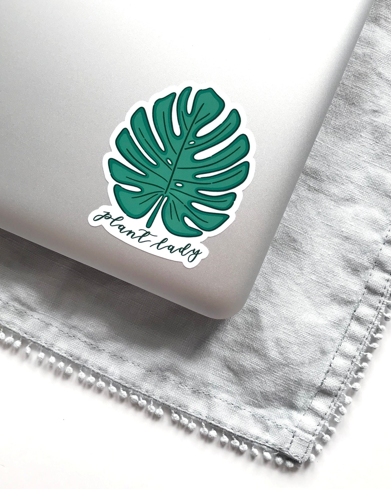 Plant Lady Sticker Monstera Leaf Drawing Sticker Cute Crazy | Etsy