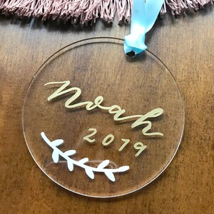 Personalized Clear Circle Christmas Ornaments, Custom Handmade Holiday ...