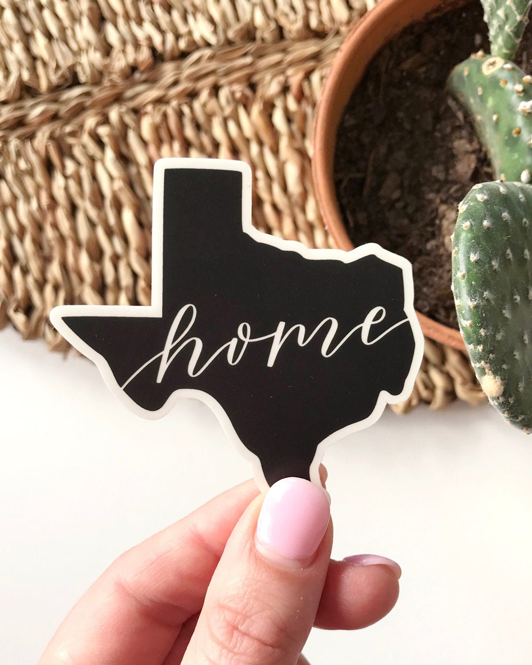 Black Texas State Sticker, Shape of Texas Sticker, Fun Texas Gift ...