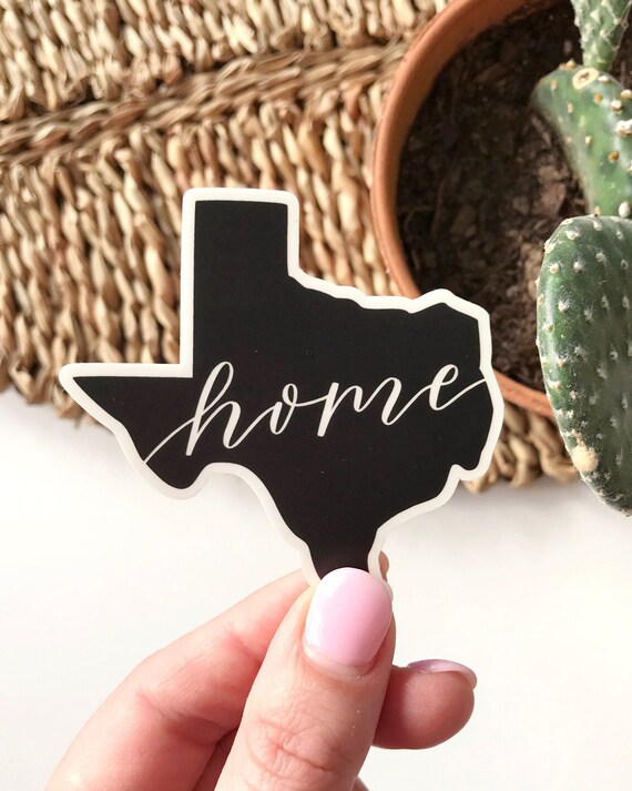 Black Texas State Sticker Shape of Texas Sticker Fun Texas | Etsy