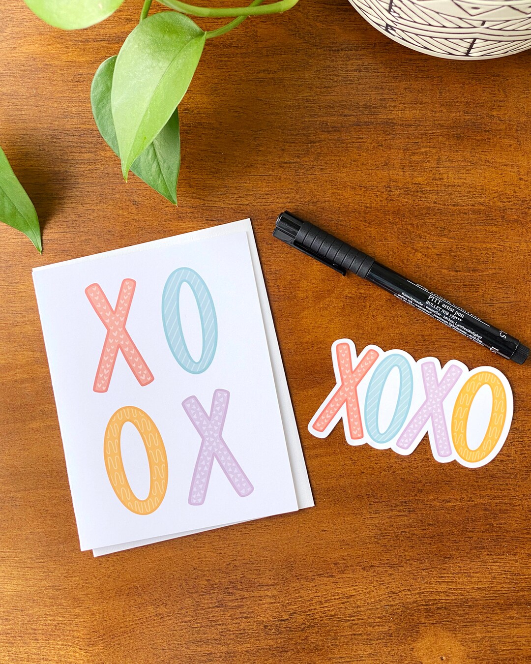 XOXO Gift Card Set, Fun Sticker Gift, Encouragement Gift, XOXO Card and ...