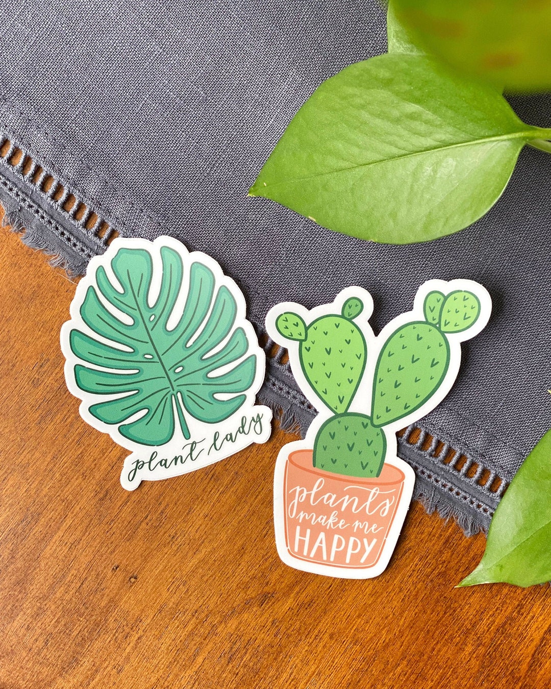 Fun Plant Lady Stickers, Includes Monstera Leaf Plant Lady Sticker ...