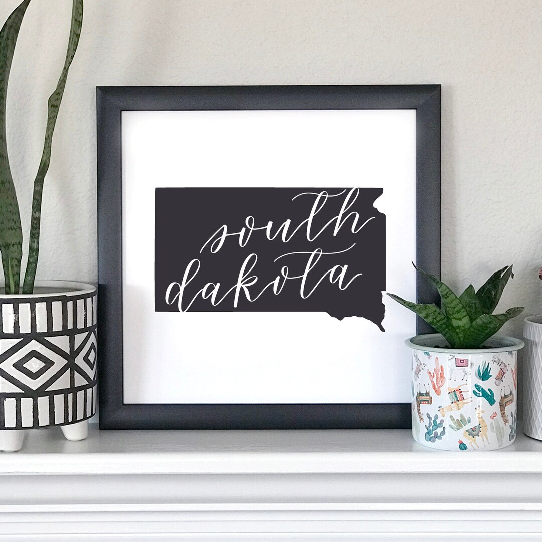 South Dakota Wall Art, South Dakota Art Print, South Dakota Map Art ...