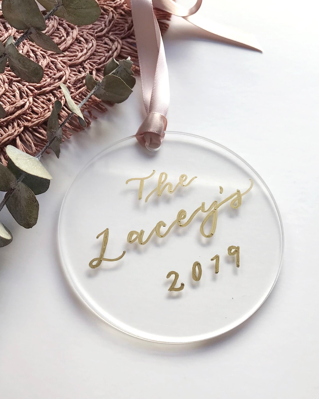 Personalized Clear Circle Christmas Ornaments, Custom Handmade Holiday ...