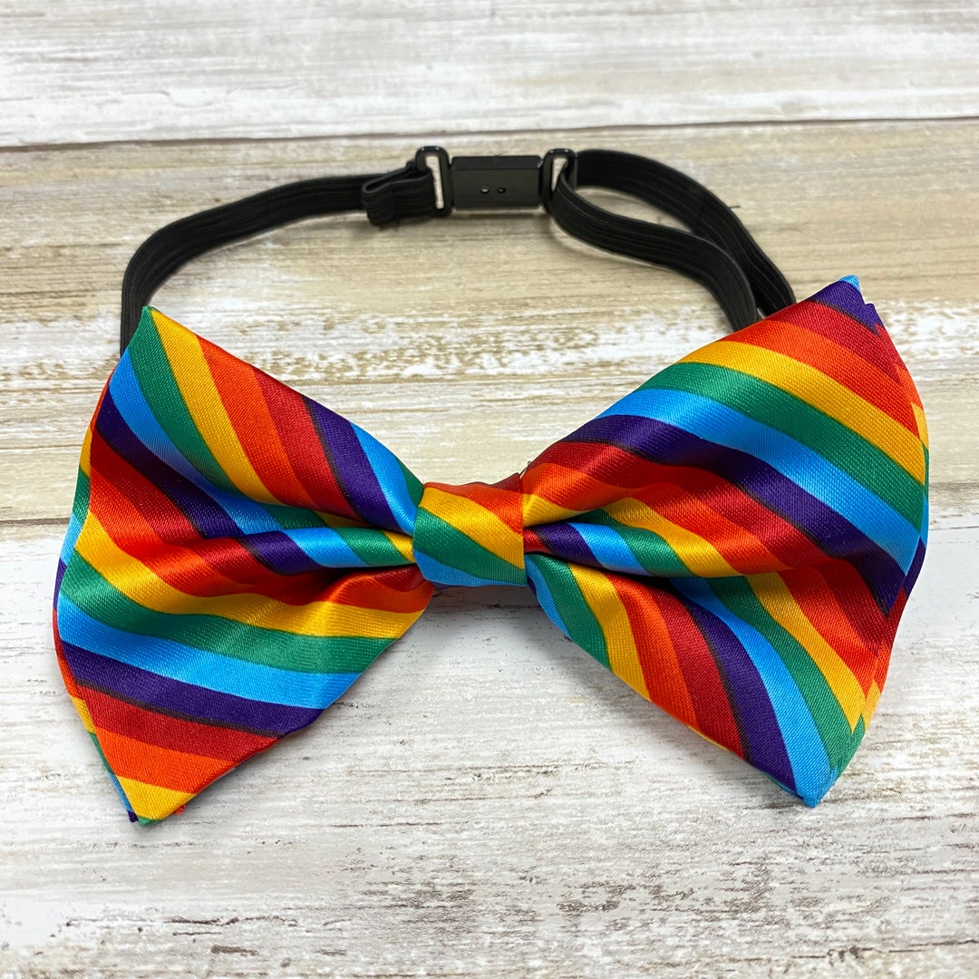 Rainbow Color Bowtie / Wedding Bowtie / Adults Bowtie/ Clip on Bowtie ...