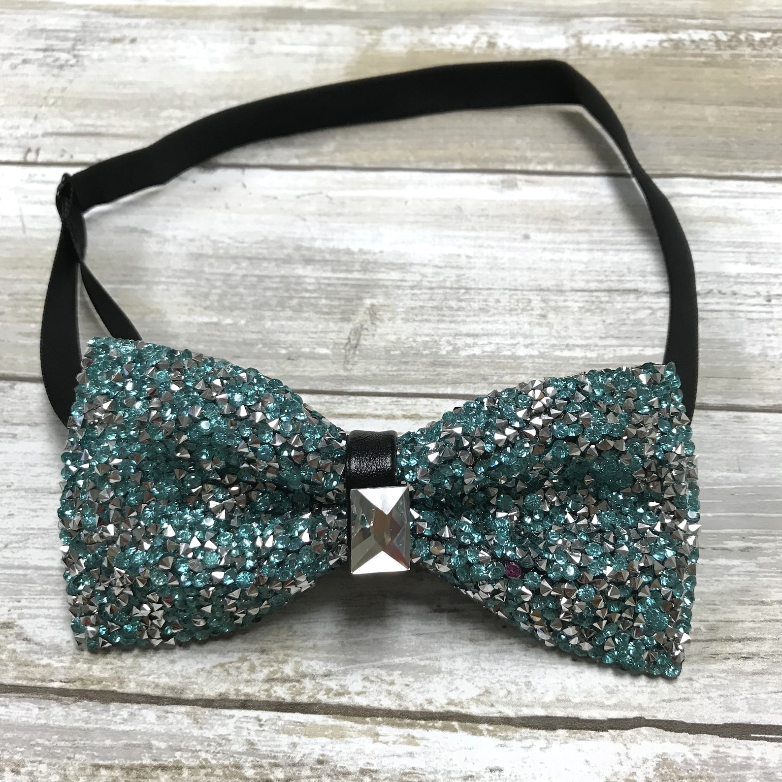 Teal Rhinestone Diamond Crystal Bowtie/ Neck Tie/fromal - Etsy UK