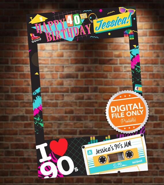Party Décor Photo Booth Party Frame 90's style Photobooth Frame 90s ...
