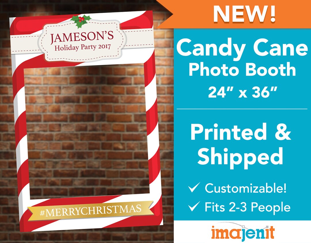 Printed and Shipped Candy Cane Holiday Themed Photo Booth. - Etsy