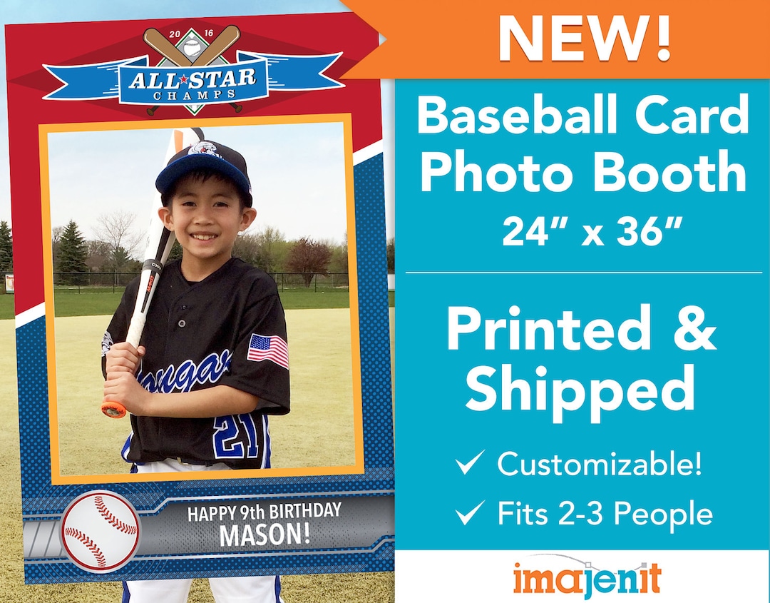 Printed and Shipped Baseball Card Theme Photo Booth. Coroplast Photo ...