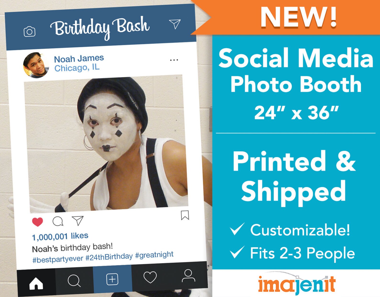 Printed and Shipped Social Media Theme Photo Booth. Coroplast | Etsy