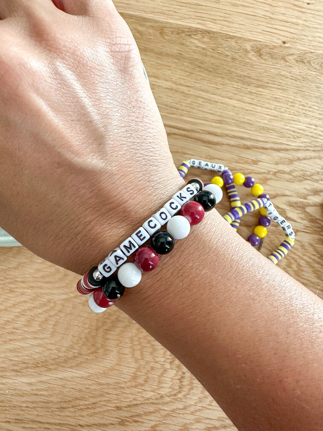 USC Sports Team Bracelet Stack, University of South Carolina Gamecocks ...