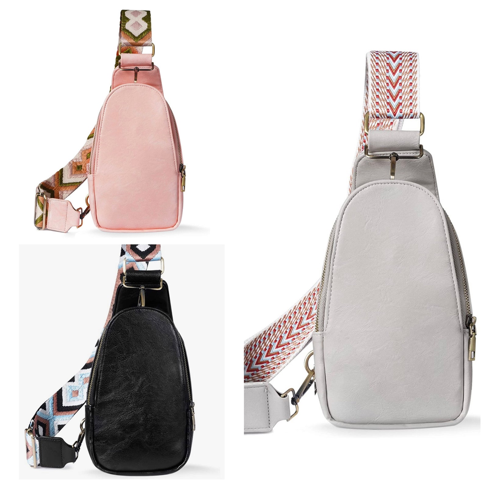 Monogrammed Women's Sling Bag With Guitar Strap - Etsy