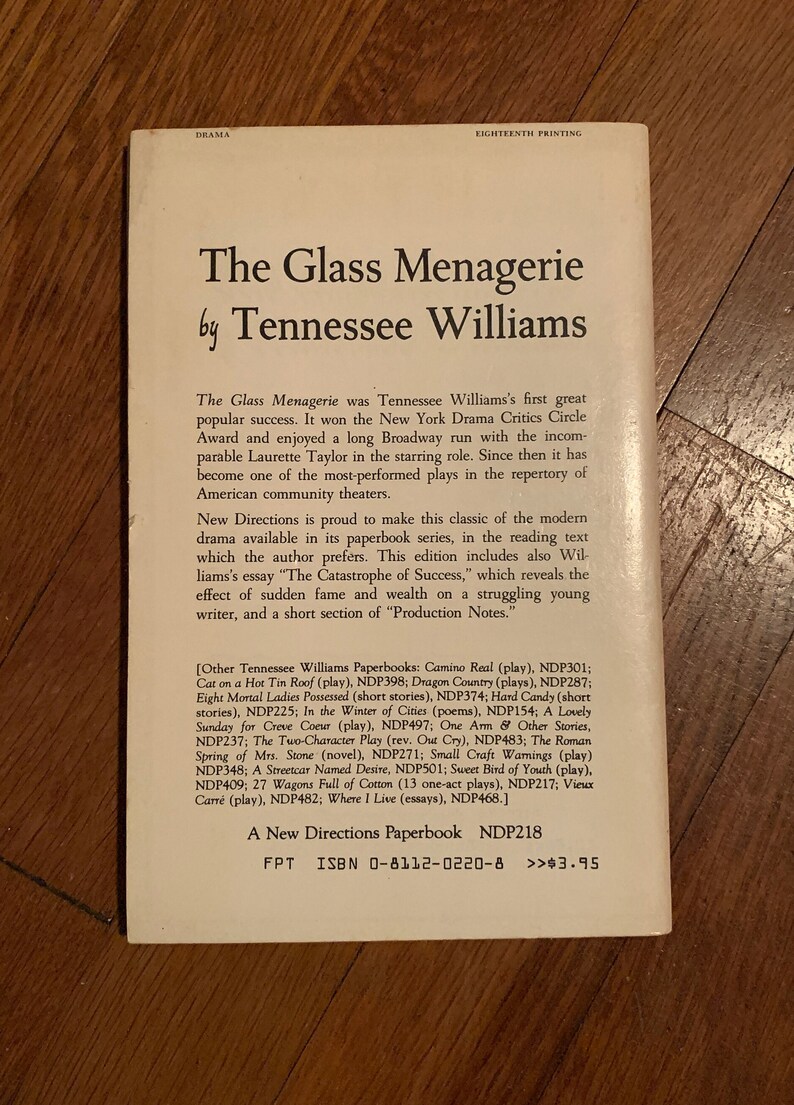 The Glass Menagerie by Tennessee Williams - Etsy