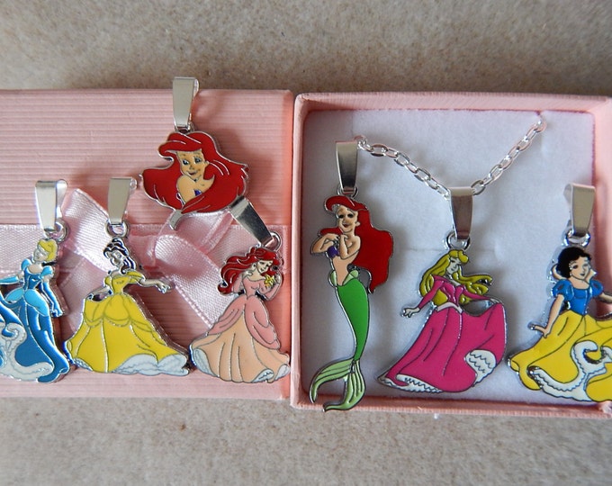 Necklace Disney Princess Silver Plated 16 inch | Etsy