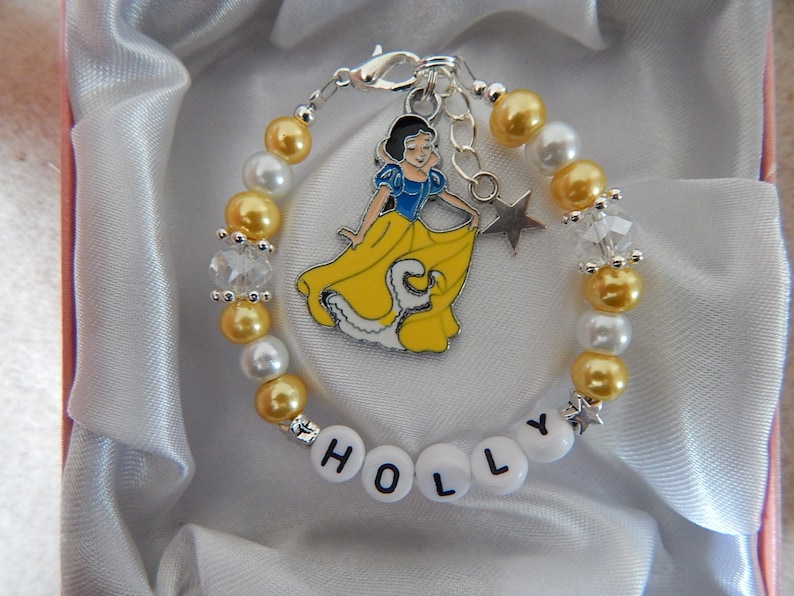 Personalised Bracelet Disney Princess Gift Boxed - Etsy