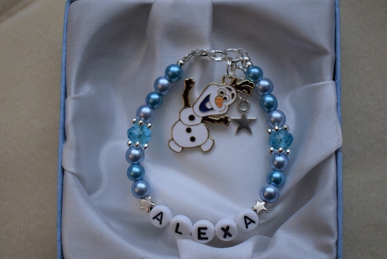 Personalised Bracelet Elsa Anna Olaf Frozen Inspired, Gift Boxed - Etsy UK