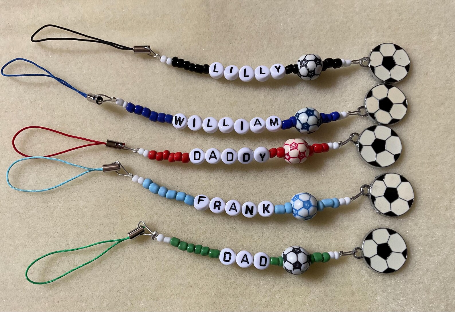 Personalised Phone Charm Football Red Black Blue Green - Etsy