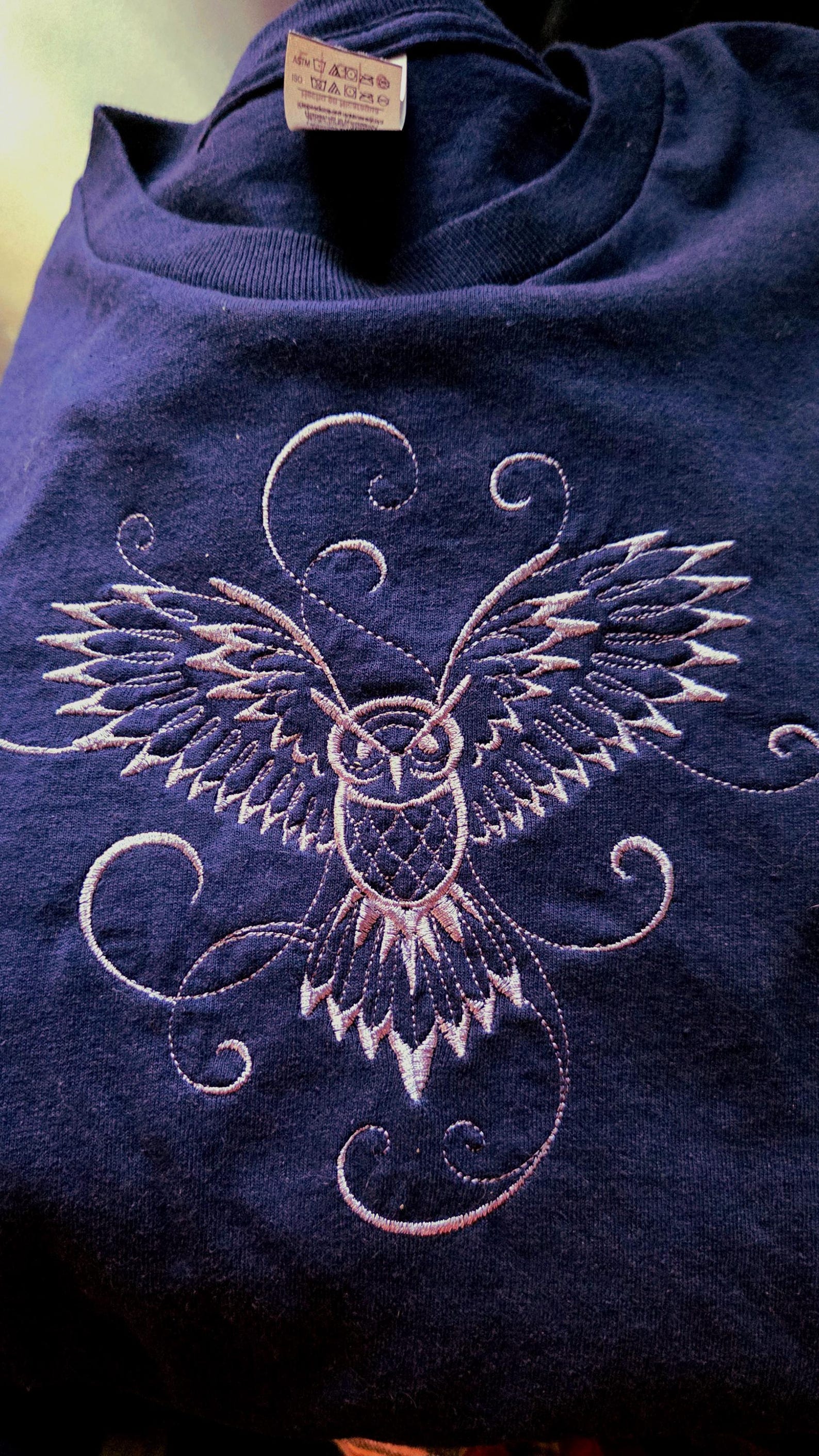Owl Tee or Sweatshirt Choice Color Option Flying Owl Tattoo Ink Style ...