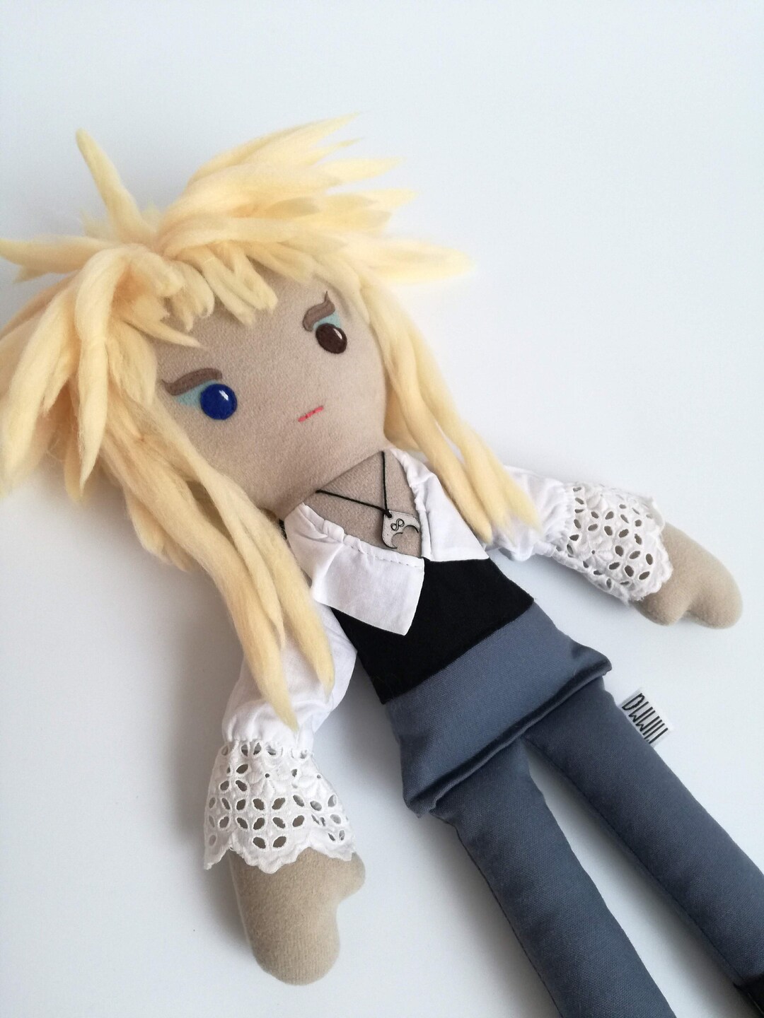 David Bowie Inspired Rag Doll, Jareth the Goblin King Handmade Cloth ...